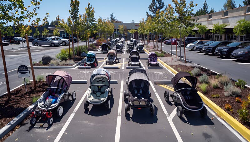 Parking Area Arranged for Strollers, Showing Comfort and Accessibility ...