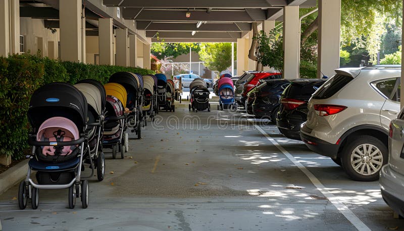 Parking Area Arranged for Strollers, Showing Comfort and Accessibility ...
