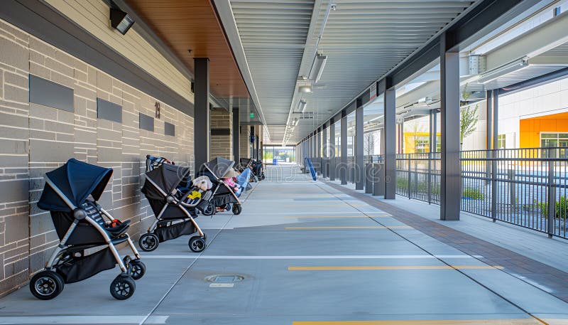 Parking Area Arranged for Strollers, Showing Comfort and Accessibility ...