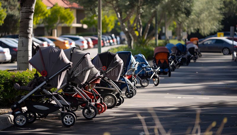 Parking Area Arranged for Strollers, Showing Comfort and Accessibility ...