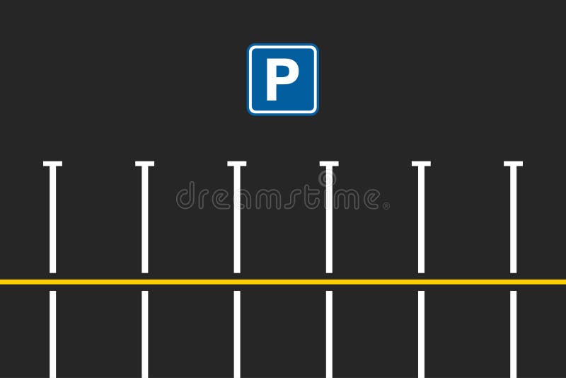 Parking Area with Empty Spaces for Cars. Asphalt Surface with Parking ...