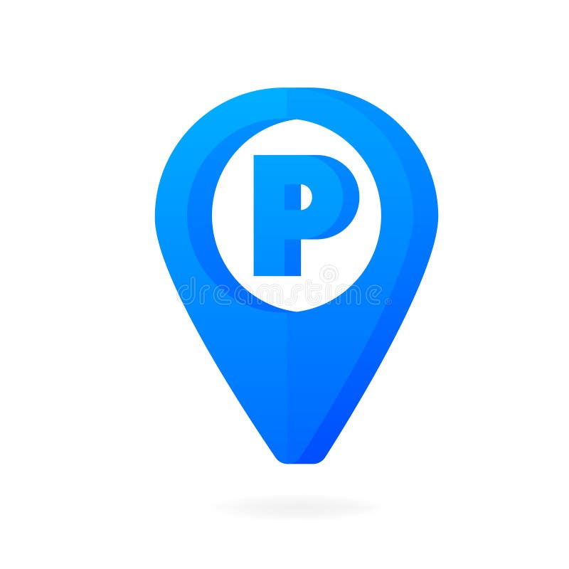 Parking Blue Pointer on Map. Map Parking Pointer. Parking Map Point ...