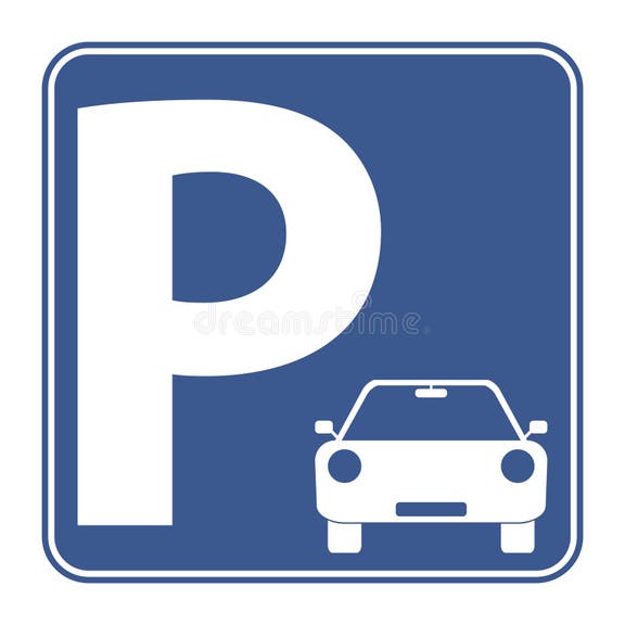 Parking, Blue Parking Sign with Car Image. Stock Illustration ...