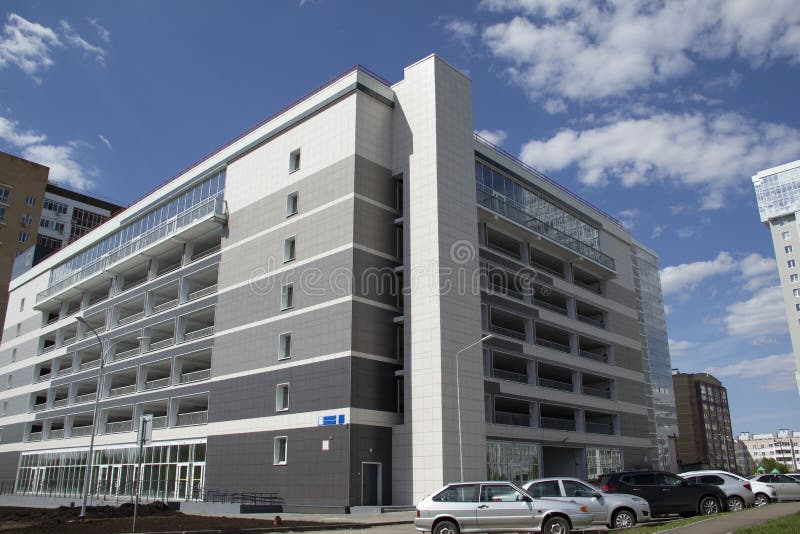 Parking Building with Premises for Offices, Modern Building, Stock ...