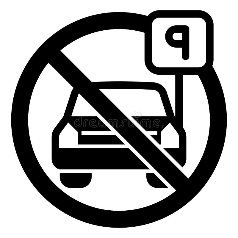 Parking Car Vehicle Ban Solid Icon, Prohibited Elements Concept. Vector ...