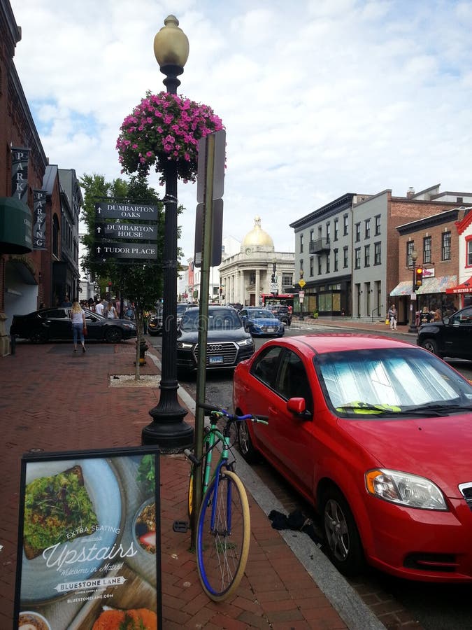 Georgetown sign at DC editorial photography. Image of road - 215104337