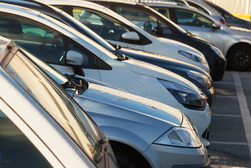 Parking cars in a row stock image. Image of place, city - 36839999