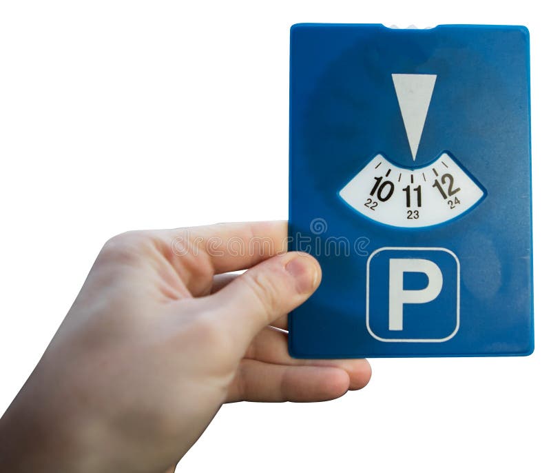 Parking Clock in Hand on a White Isolated Background Stock Photo ...