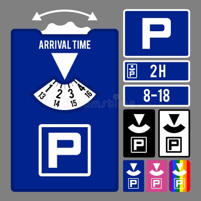 Parking Clock Icon. Vector Set for Parking Time Tracking Stock Vector ...