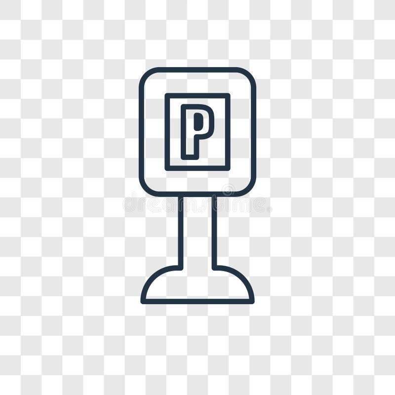 Parking Concept Vector Linear Icon Isolated on Transparent Background ...