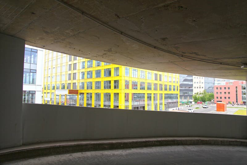 Car Parking Construction Site with Concrete Frame and Reinforcements ...
