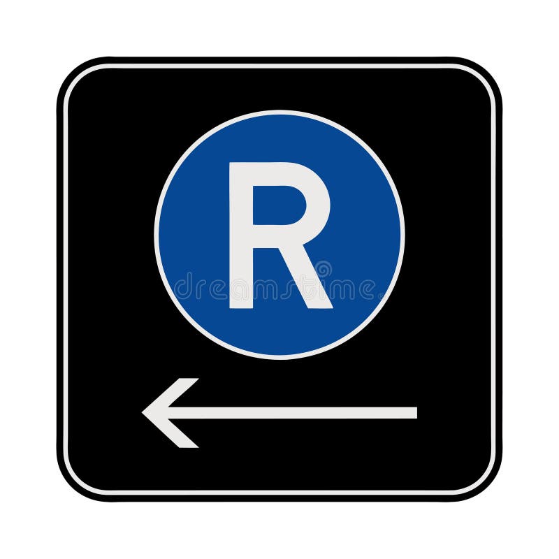 Parking Direction Sign Left Arrow Vector Illustration for Traffic ...