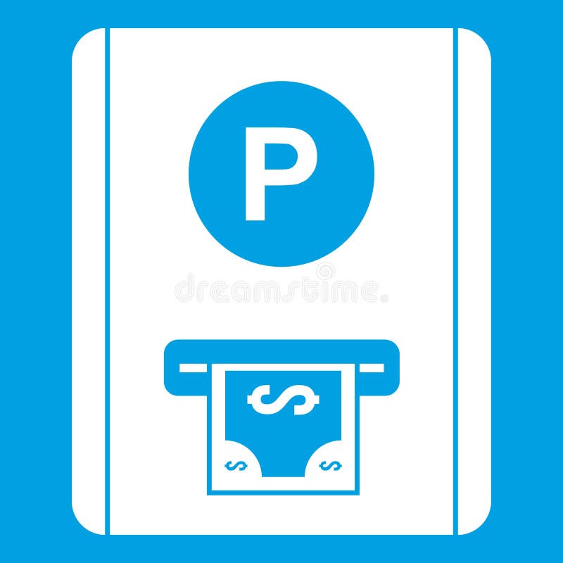 Parking fee icon white stock vector. Illustration of road - 121298000