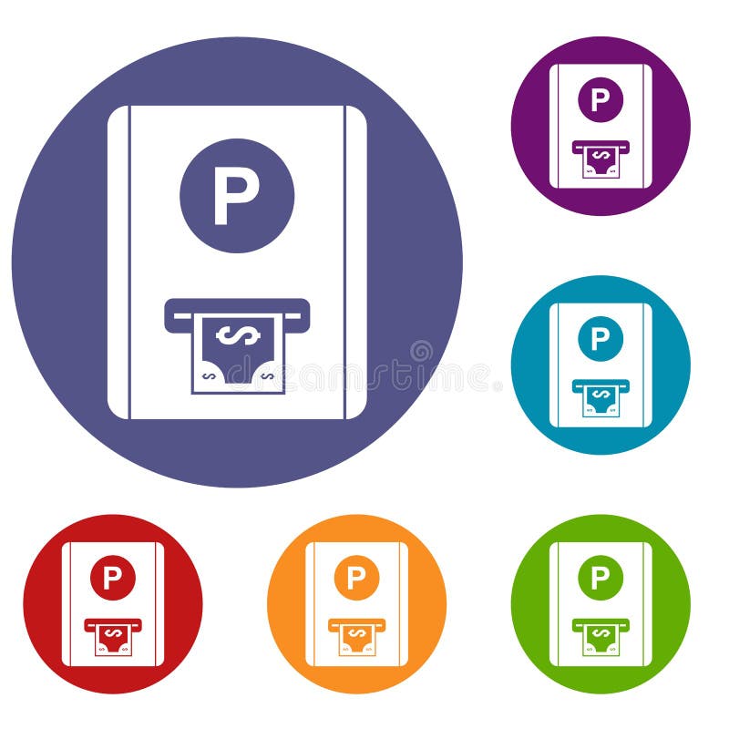 Parking fee icons set stock vector. Illustration of collection - 95682492