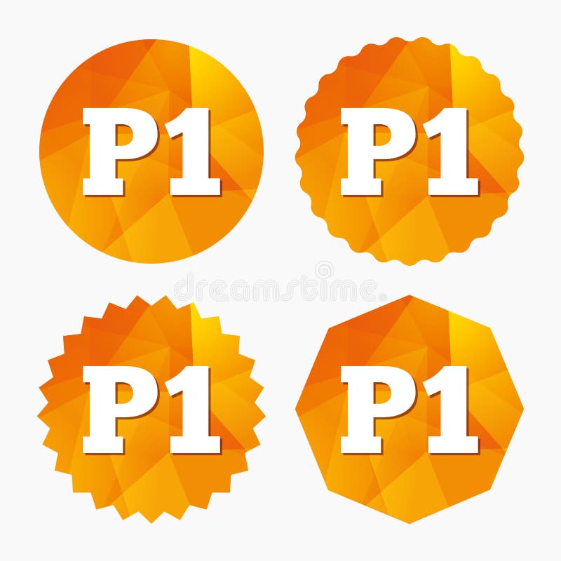 Parking First Floor Icon. Car Parking P1 Symbol. Stock Vector ...
