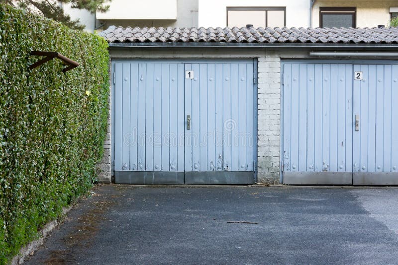 Parking garage with doors stock image. Image of parking - 13229947