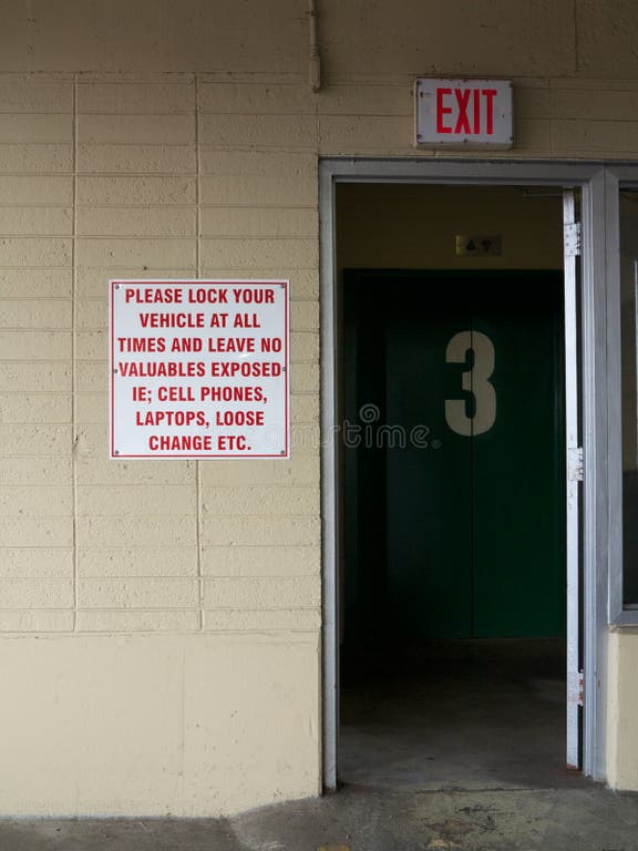 Parking Garage Exit stock photo. Image of warning, reminder - 34023398