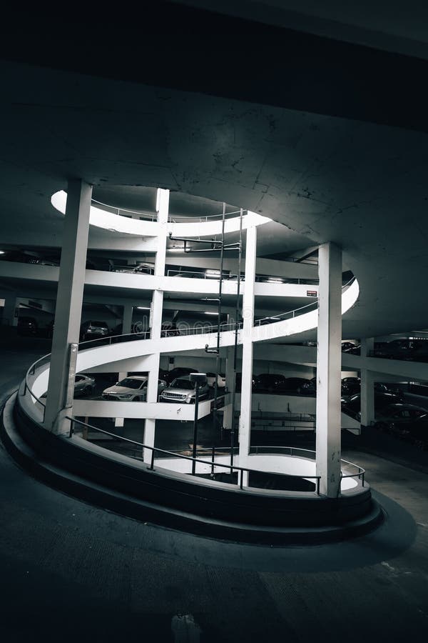 Parking Garage Ramp stock image. Image of ceiling, design - 354856767