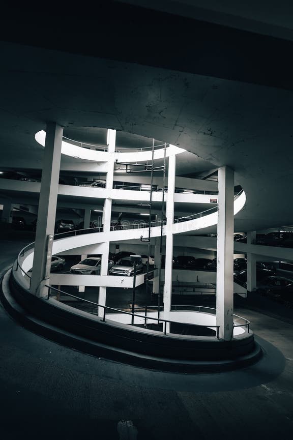 Parking Garage Ramp stock image. Image of ceiling, design - 354856767