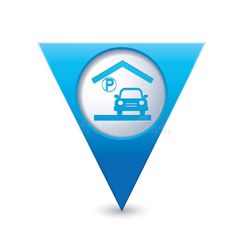 Parking Garage Sign on the Map Pointer Stock Vector - Illustration of ...