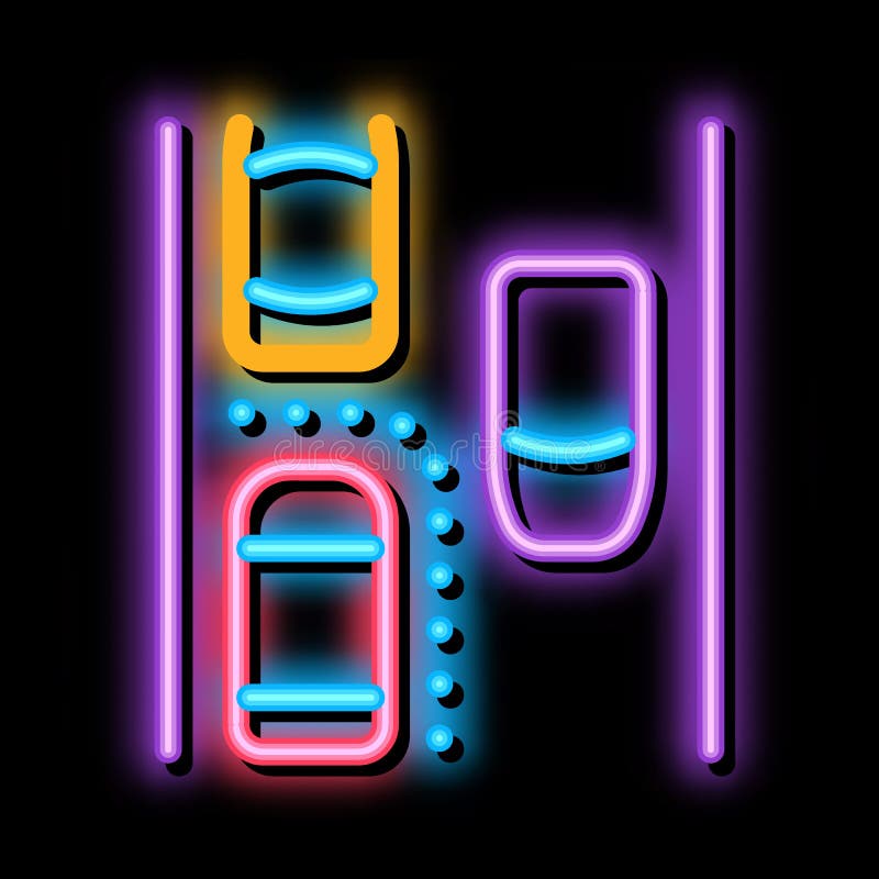 Parking Help System Neon Glow Icon Illustration Stock Vector ...