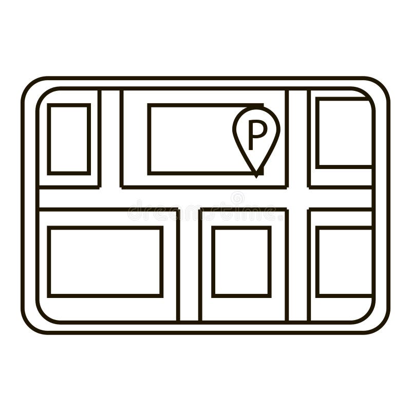 Parking Icon, Outline Style Stock Vector - Illustration of symbol, auto ...