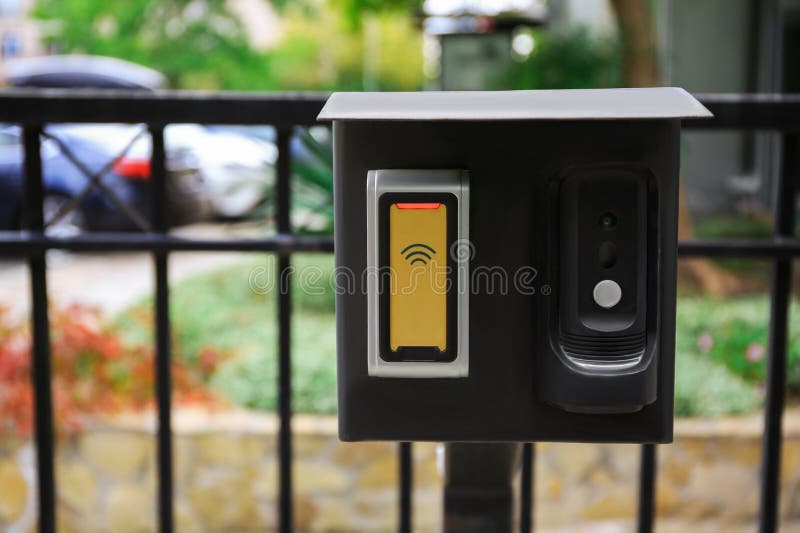 Parking Intercom System Outdoors, Closeup. Space for Text Stock Photo ...