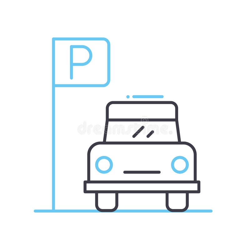 Parking Line Icon, Outline Symbol, Vector Illustration, Concept Sign ...