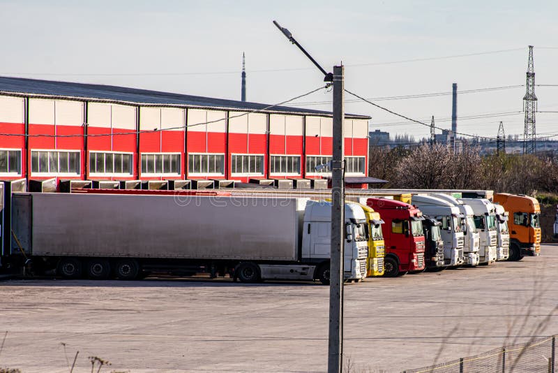 Parking for Loading and Unloading Stock Image - Image of unloading ...