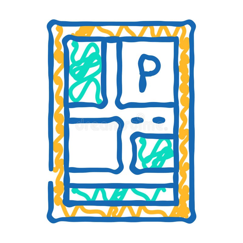Parking Location on Map Icon Doodle Illustration Stock Illustration ...