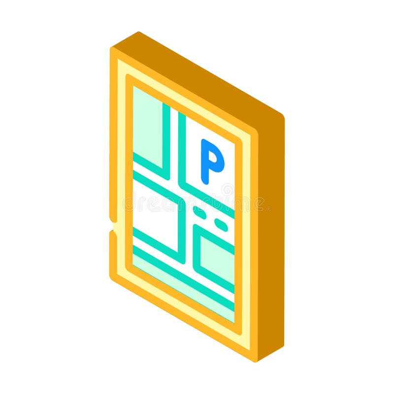 Parking Location on Map Isometric Icon Vector Illustration Stock Vector ...