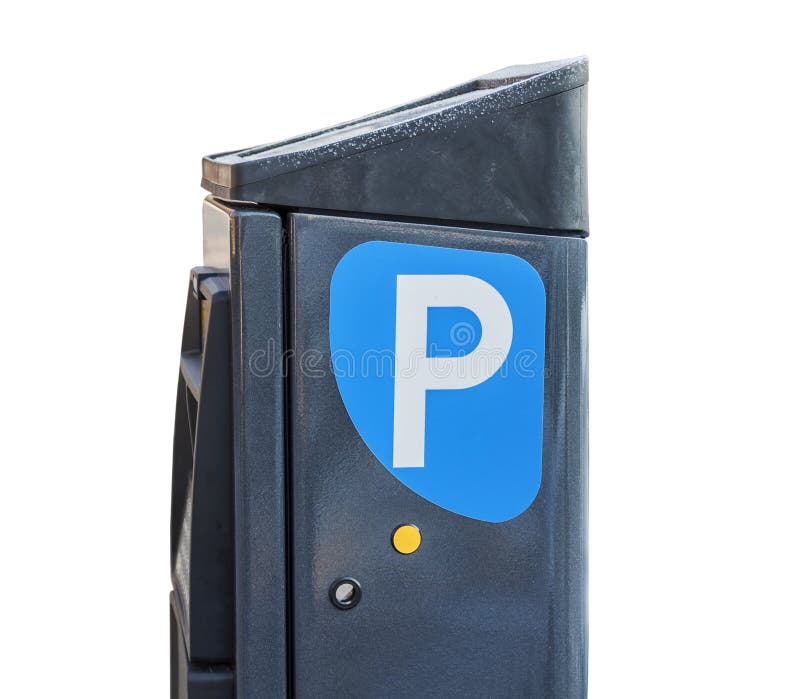 Parking Lot with Authorized Parking Machine Isolated on White Stock ...