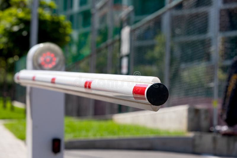 Parking lot barrier stock image. Image of entry, building - 254900581