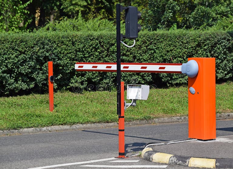 Parking lot gate stock photo. Image of parking, automatic - 58297068