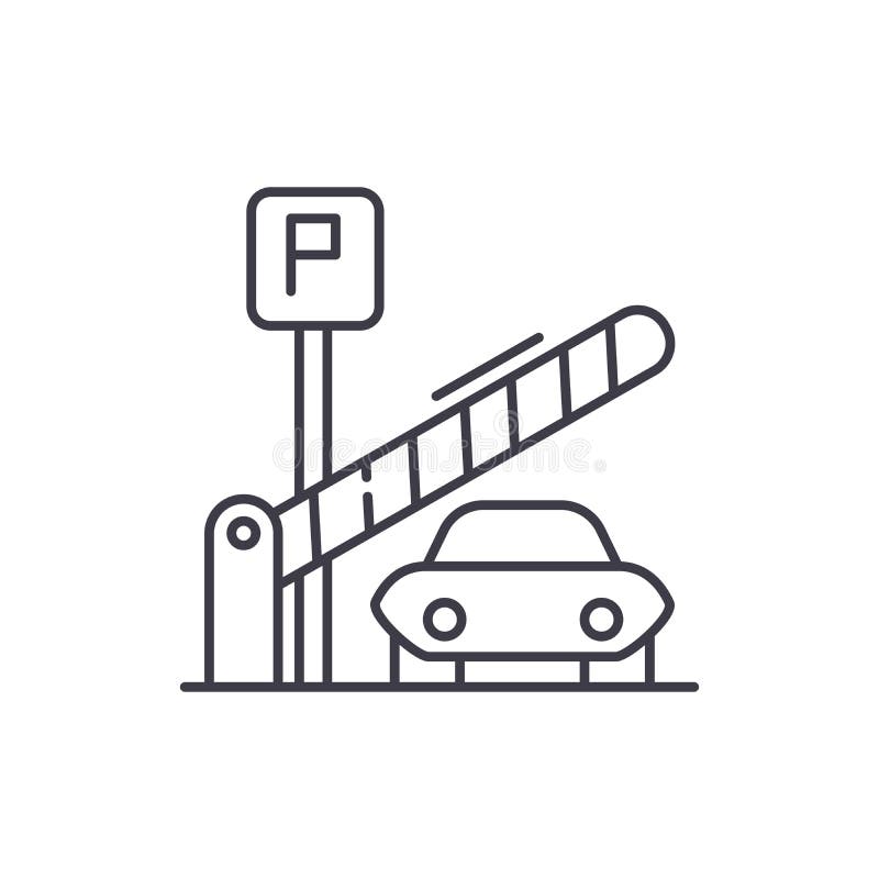 Parking Lot Line Icon Concept Parking Lot Vector Linear Illustration