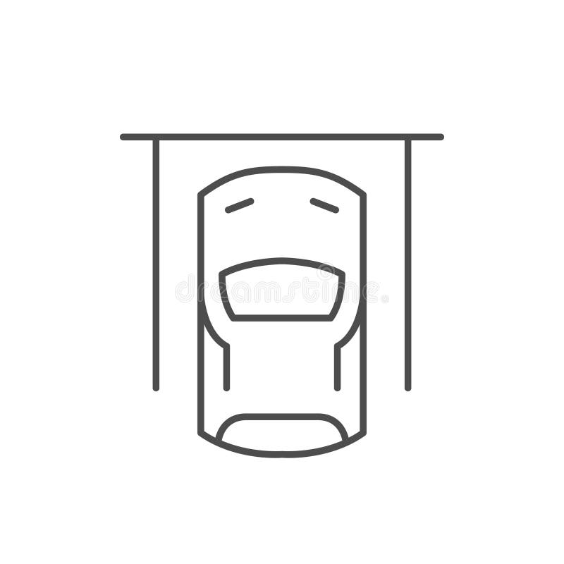 Parking Lot Line Outline Icon Stock Vector - Illustration of transport ...