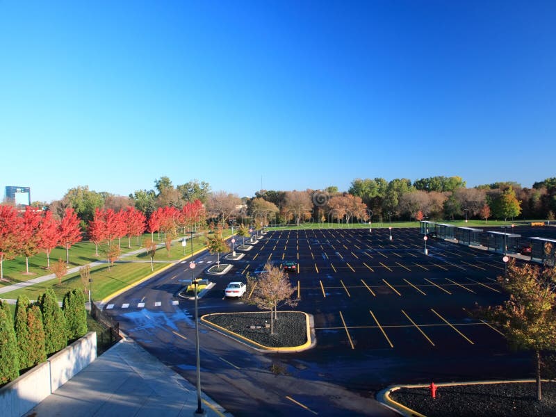 Park and Ride Lot at Night - 2 Stock Photo - Image of parking, economic ...