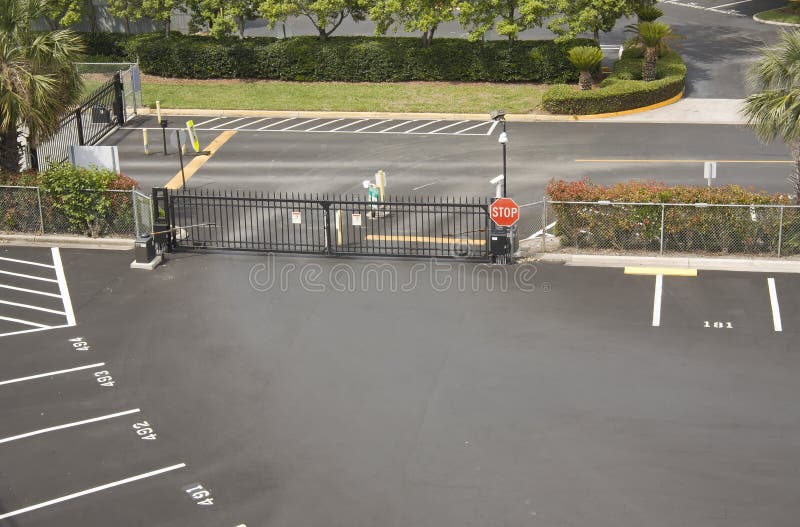 Parking Lot Security Gate Royalty Free Stock Image - Image: 9025476