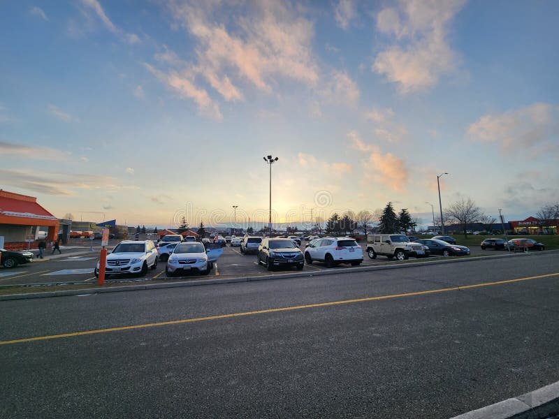 Parking Lot Sunset editorial stock image. Image of dusk - 284846209