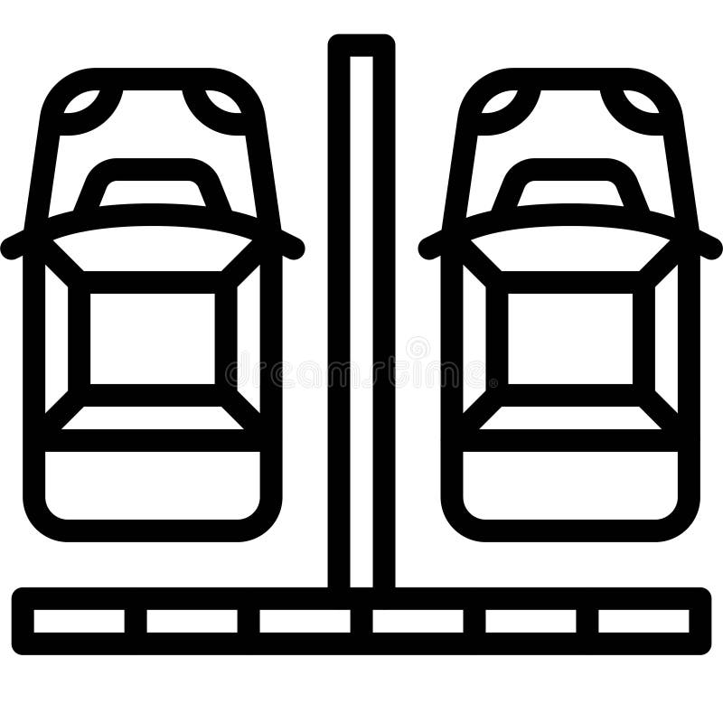 Parking Lot with Two Cars Icon, Parking Lot Related Vector Stock Vector ...