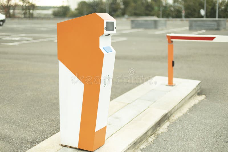 Parking Machine. Parking Barrier Stock Photo - Image of gate, parking ...