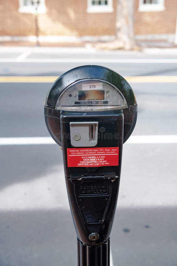 Parking Machine in the City Street. Coin-based Parking System Editorial ...