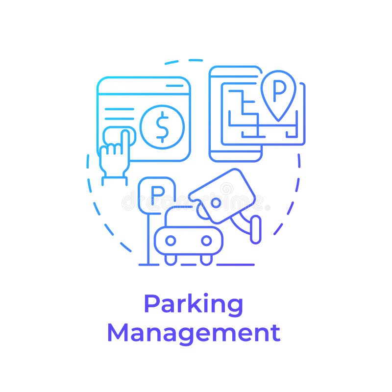 Parking Management Blue Gradient Concept Icon Stock Illustration ...