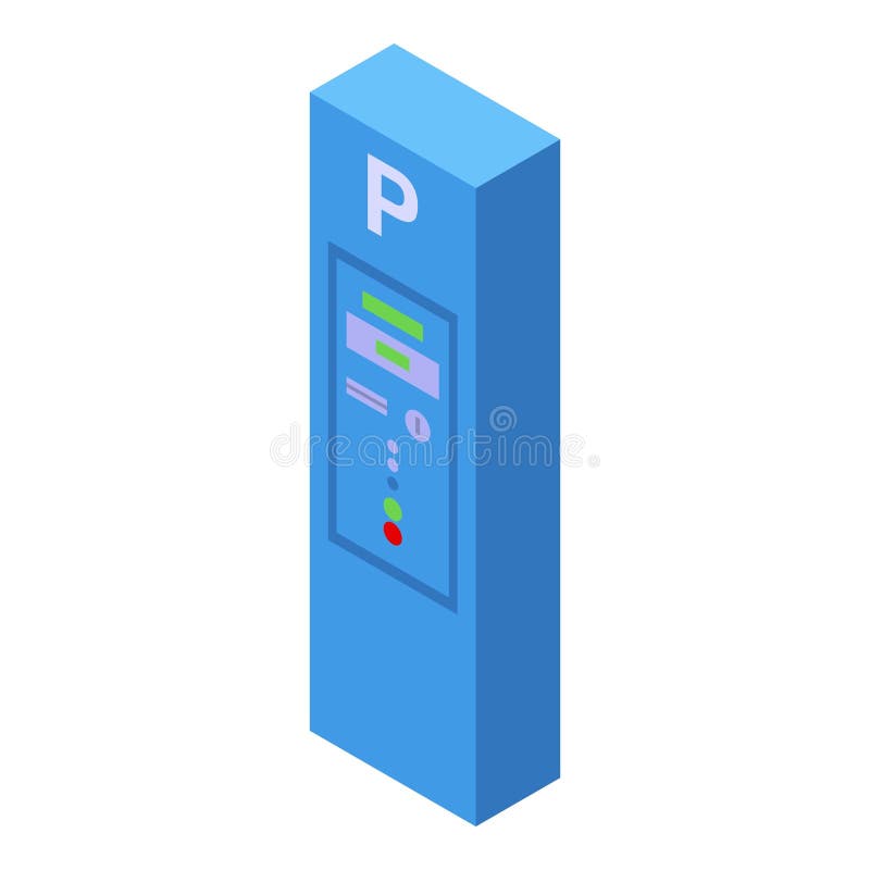 Parking Meter Machine Showing Parking Sign Isometric View Stock Vector ...
