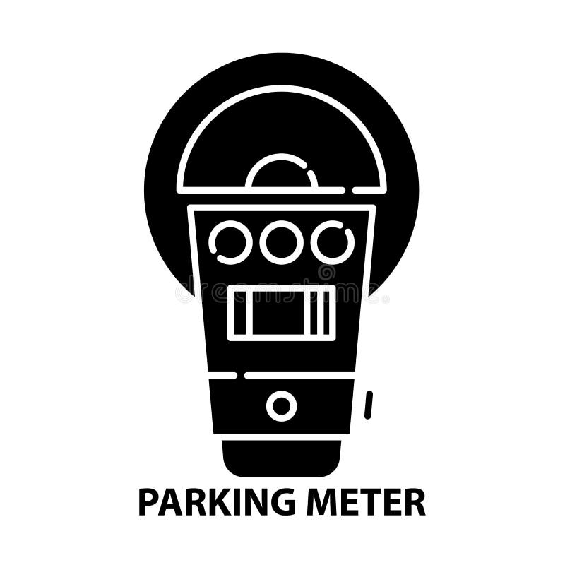 Parking Meter Symbol Icon, Black Vector Sign with Editable Strokes ...