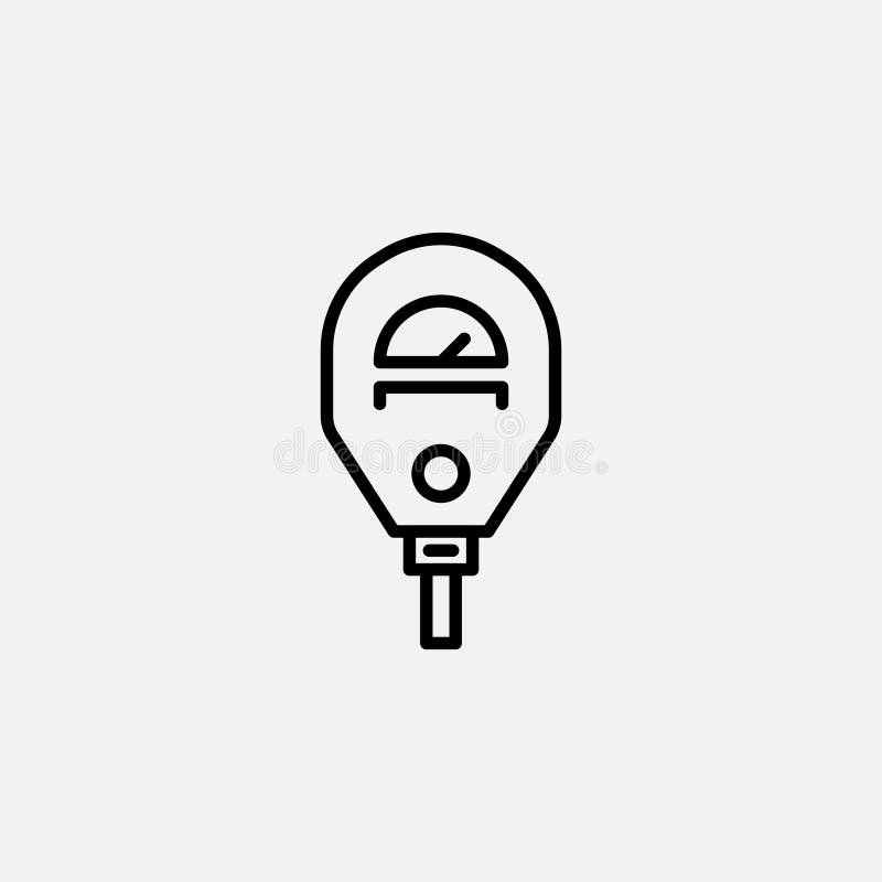 Parking Meterline in Thin Line Black Color. Flat Simple Vector Symbols ...