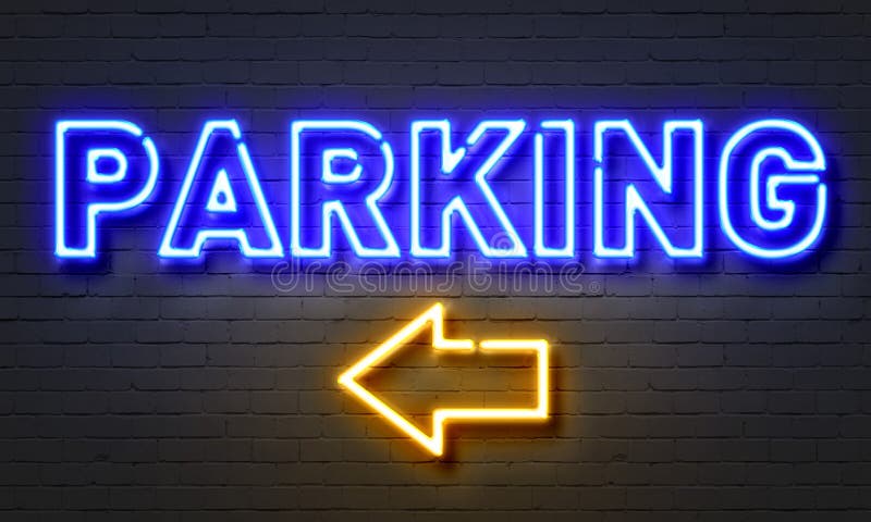 Parking neon lights sign stock image. Image of bulb, shiny - 1659795
