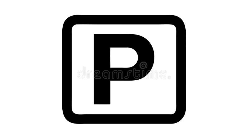 Parking P Symbol in Square Icon Vector Illustration, Vector Design ...