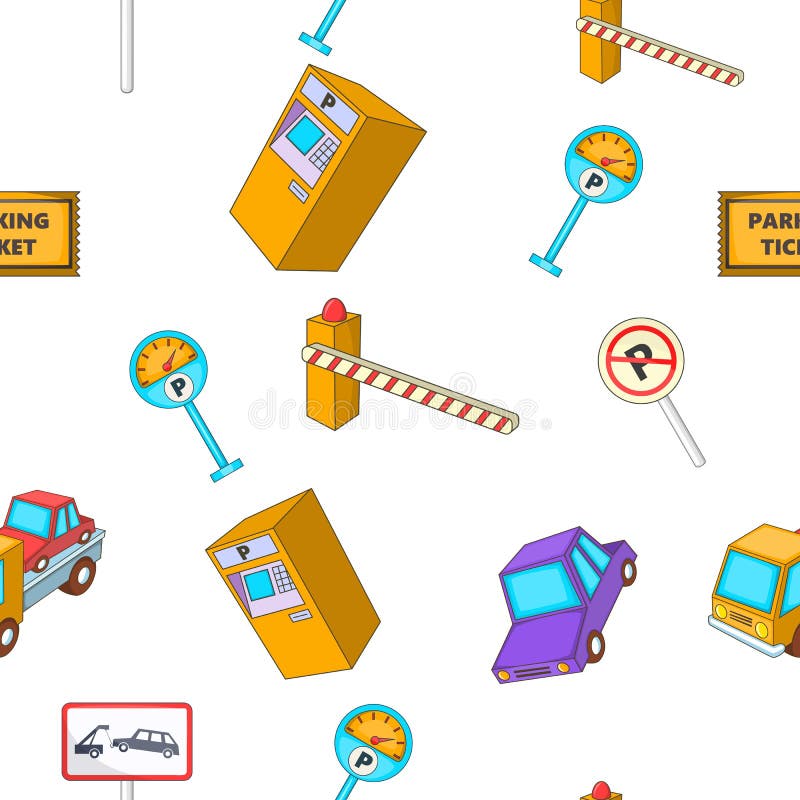 Parking Pattern, Cartoon Style Stock Vector - Illustration of money ...