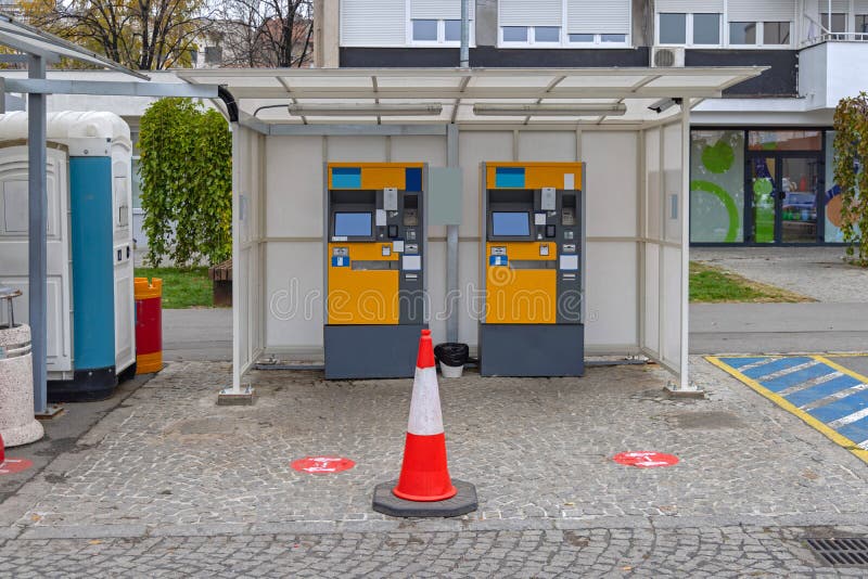 Parking Paying Station stock photo. Image of city, booth - 263961398